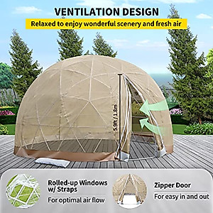 VEVOR 12FT Garden Dome Bubble Tent, Upgraded Geodesic Dome Greenhouse with Transparent TPU Cover and Polyester Gauze, Waterproof Garden Dome House Suitable for Patio and Dining Places