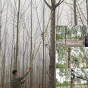 27 Feet Tree Pole Pruner, 2023 Upgraded Gear Manual Branches Trimmer for Garden Tools Loppers Hand Pole Saws Extendable Height with Knives and Storage Pocket