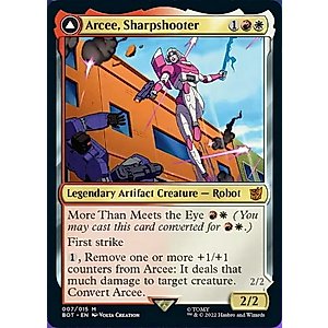 Magic The Gathering - Arcee, Sharpshooter // Arcee, Acrobatic Coupe (007) - Transformers Multicolored