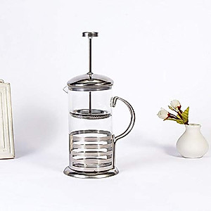 meialla Coffee Espresso Maker Pot Coffee Tea Percolator Filter Stainless Steel Glass Teapot Cafetiere Press Plunger 350Ml