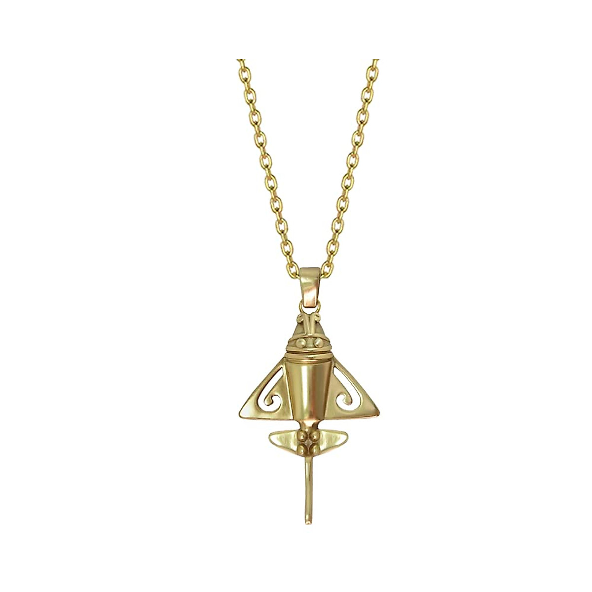 Across The Puddle, Ancient Golden Jet-3 24k Gold Plated .950 Silver 1.1in Pendant with 20in Silver Sterling Chain | Pre-Columbian Quimbaya Flyer | Ancient Astronauts | Original Golden Jets Collection