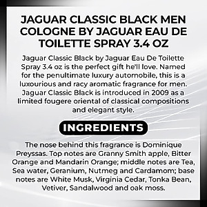 Jaguar Classic Black men cologne by Jaguar Eau De Toilette Spray 3.4 oz