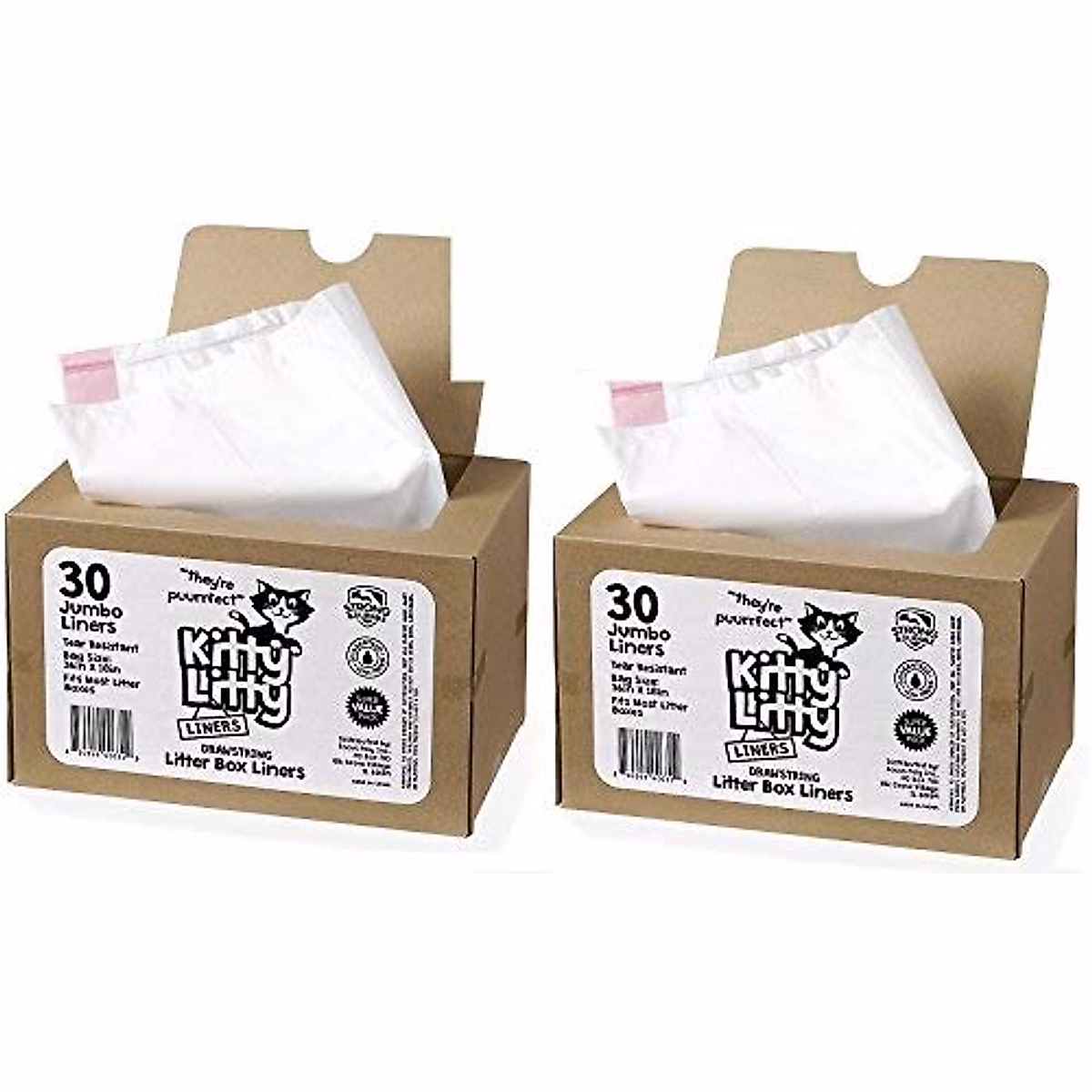 Cat Litter Box Liners 60 Count Drawstring Cat Waste Liners