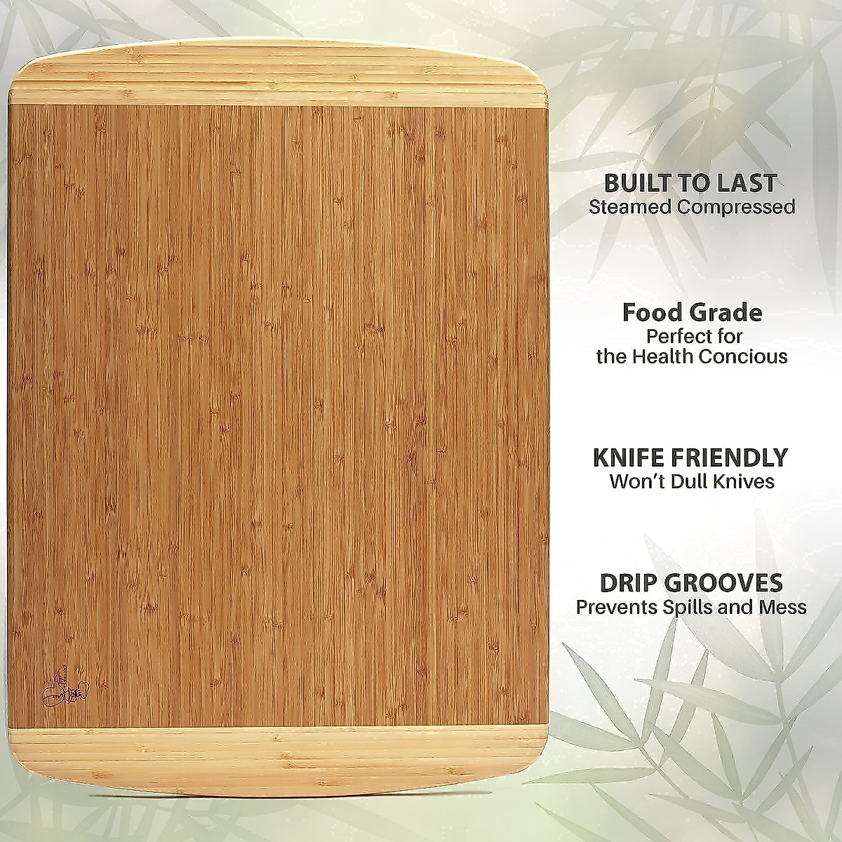 Extra Large Bamboo Cutting Board - XL Wood Cutting Board - 18 x 12.5" and Medium-Large Wood Cutting Board : 14.5 x 11.5 Inches