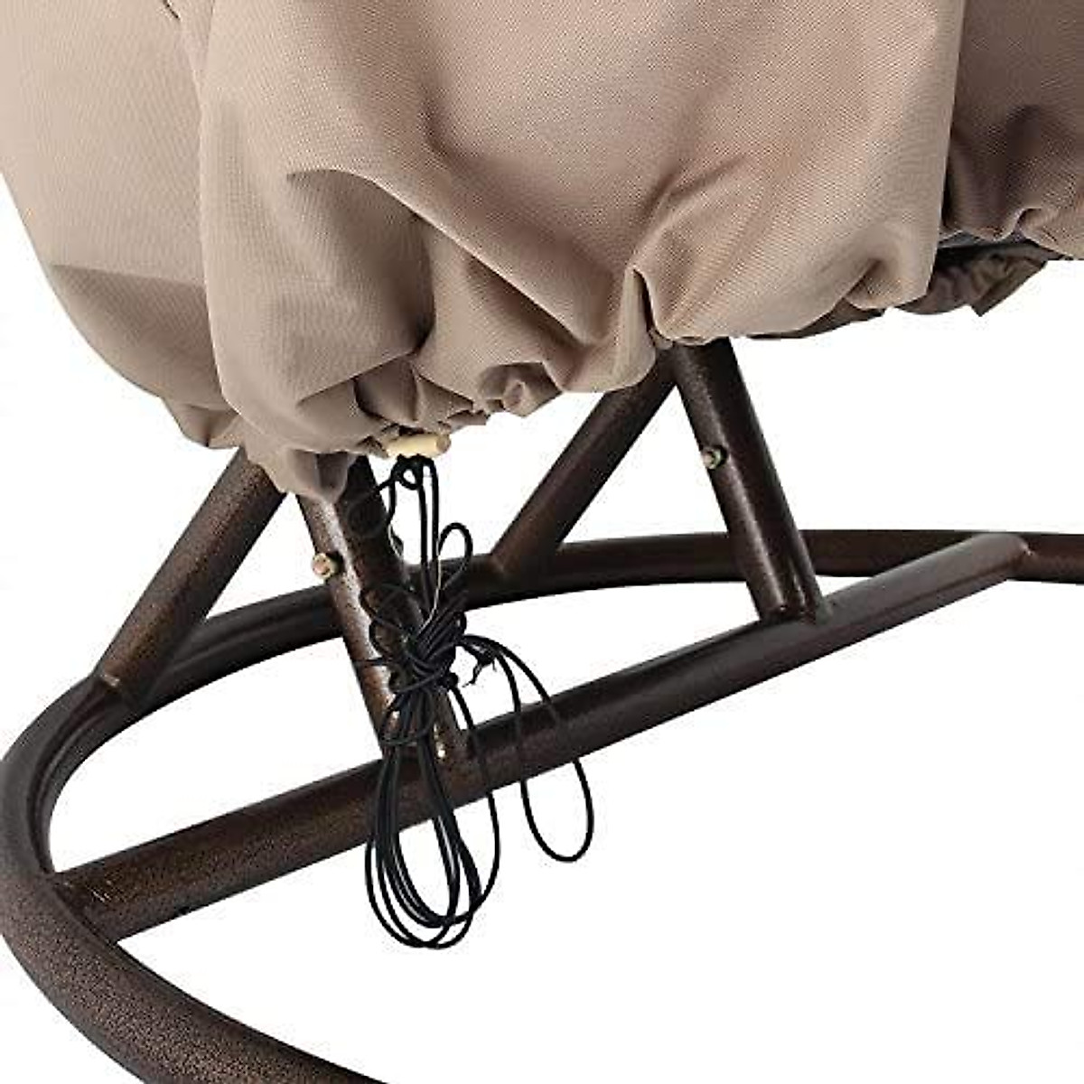 Island Gale® Luxury 2 Person Outdoor, Patio, Hanging Wicker Swing Chair 🎄🎄🎄🎄🎄🎄🎄🎄🎄🎄🎄🎄 ((2 Person) X-Large-Plus, Charcoal Rattan/Charcoal Cushion with Free Cover $128 Value)