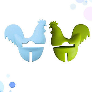 DOITOOL 2pcs Silicone Pot Clip Spoon Rest Cooking Utensil Holder Heat Resistant Lid Lifters Spill- proof Pot Lid Holder for Soup Pot Pans Lid Kitchen Home Restaurant (Random Color)