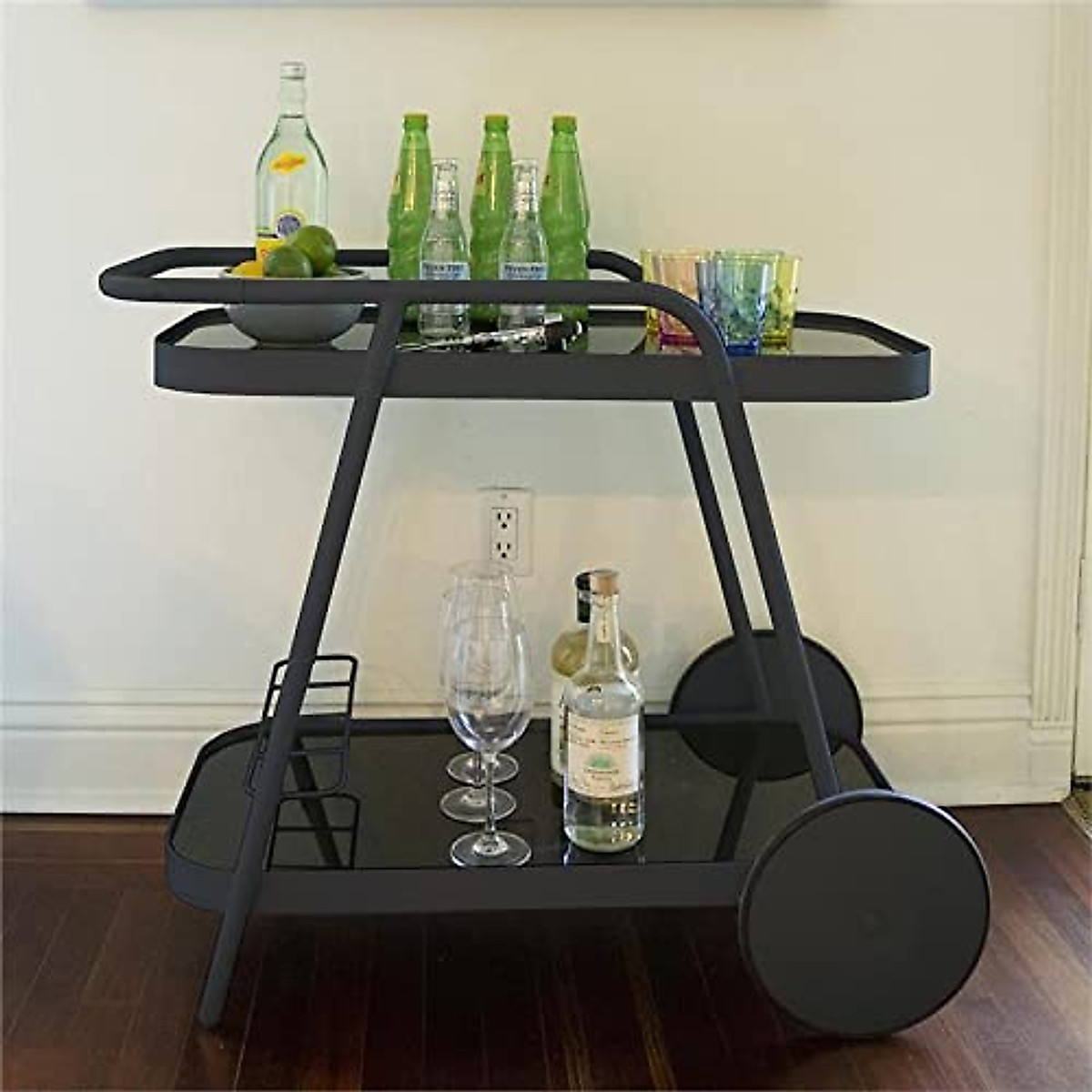 Novogratz Poolside Barbie Bar Cart, Charcoal