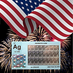 Pure Silver Bullion Bar Divides to 24 One Grain Bars .999 Fine Silver Snaps Apart to Individual 1 Grain Ingots (6)