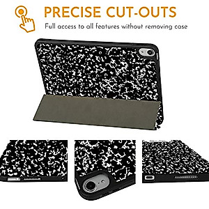 Hepix iPad Air 5th Generation Case iPad Air Case 4th Generation Notebook Composition iPad Air 4/5 Case with Pencil Holder 2022 2020 Black Book iPad Air 10.9 Case Cover Auto Sleep Wake