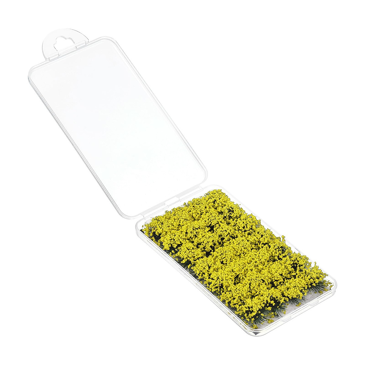 PATIKIL Static Flower Cluster Grass Tuft Model, 1 Set/28Pcs Miniature Flowers Vegetation Groups Bushy Tuft Scenery Model DIY for Landscape Railway Artificial Grass Modeling, Yellow