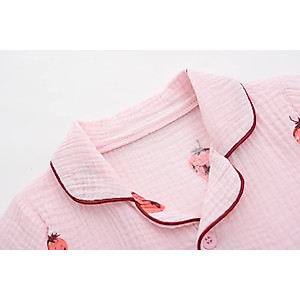 BINIDUCKLING Baby Pajamas Summer Short Pjs for Toddler Girls 3T Strawberry