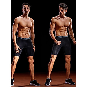 NELEUS Men's 3 Pack Athletic Compression Short,6028,Black,US M,EU L