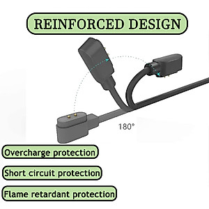 Replacement Charger Compatible with HidrateSpark PRO/HidrateSpark Steel Smart Water Bottle Charger Charging Cable Cord Magnetic USB Cradle Line Accessories (Black)