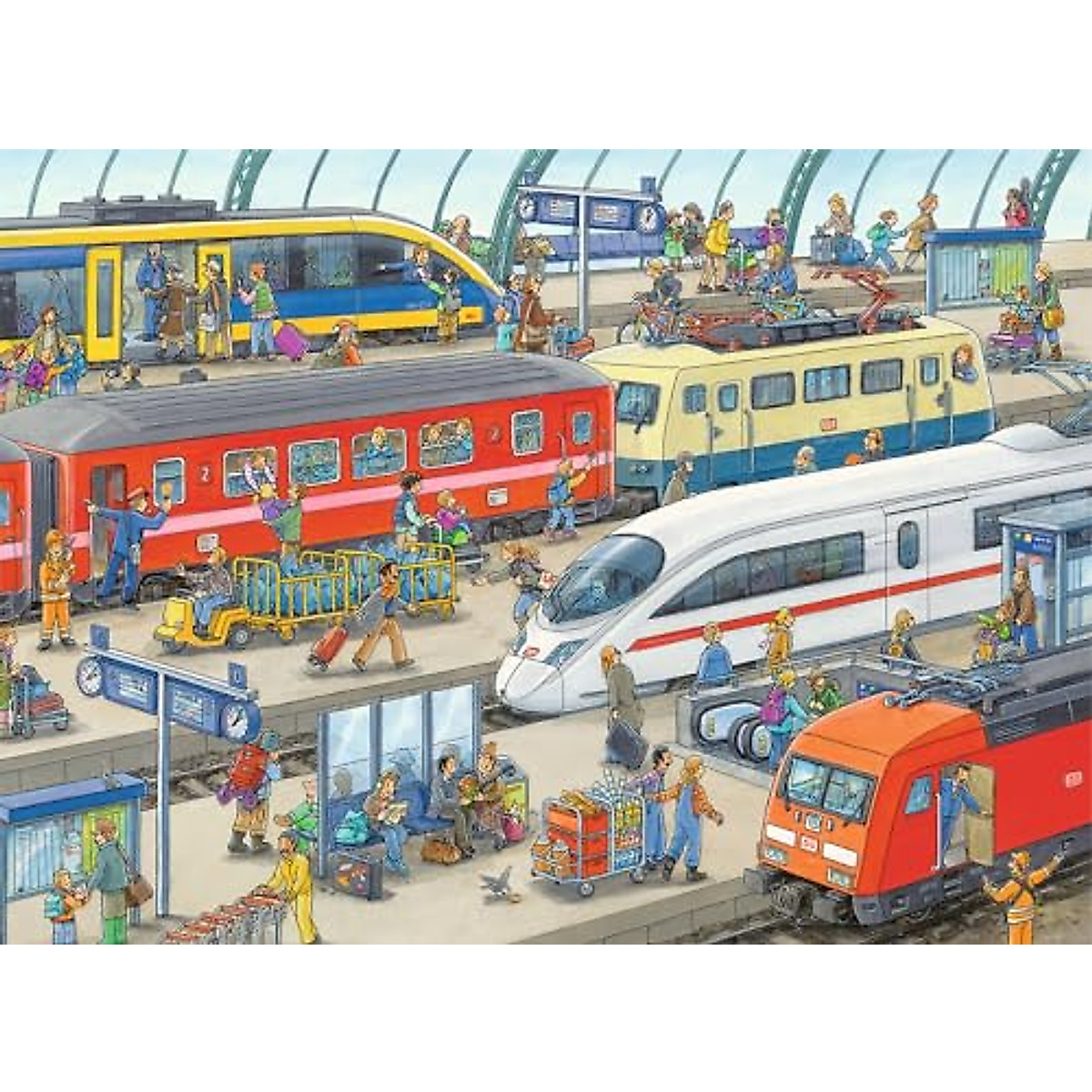 Ravensburger Railway Station Jigsaw Puzzle - Unique 60-Piece Puzzle for Kids, Anti-Glare Surface | FSC-Certified Materials | Great for Developing Skills & Creativity