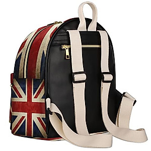 Britain Flag Mini Backpack Purse for Women, British Flag Leather Small Backpack Casual Travel Daypacks Shoulder Bag for Girls Teen