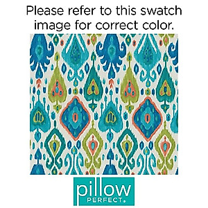 Pillow Perfect Outdoor/Indoor Paso Caribe Lumbar Pillows, 11.5" x 18.5", Blue, 2 Count