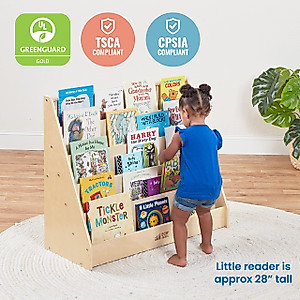 ECR4Kids Single-Sided Book Display, Classroom Bookshelf, Natural