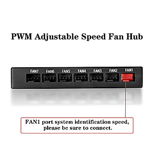 novonest 1-to-7 PWM ​4PIN SATA PWM Fan Hub/Splitter for CPU Cooler Case Cooling Fan 4-Pin & 3-Pin Fans Cooling,FH07