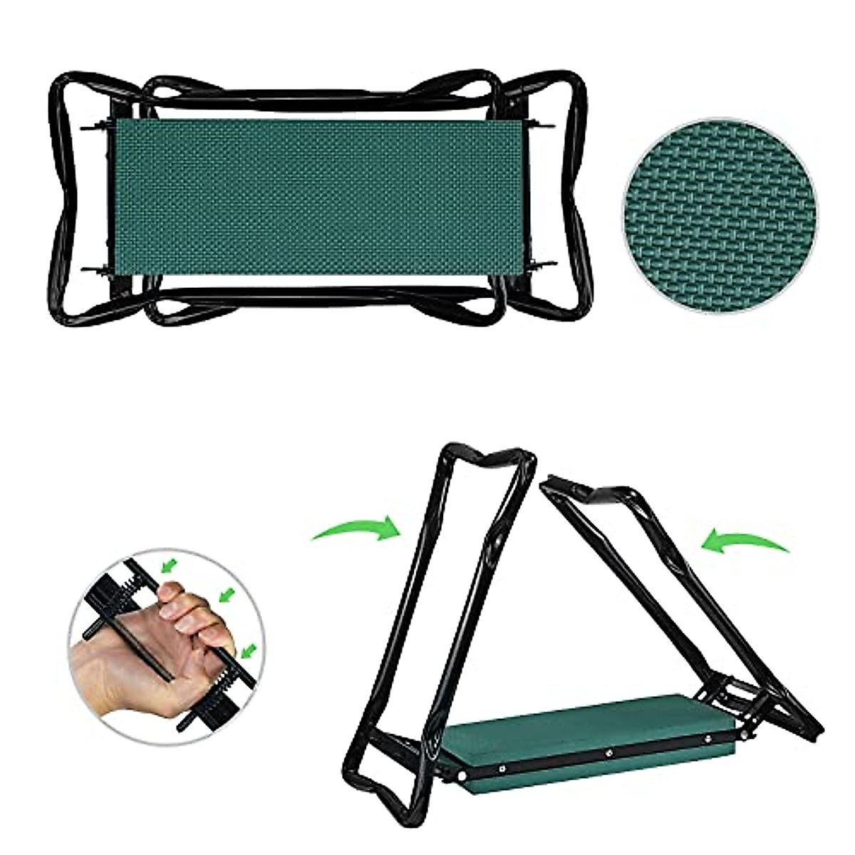 EAONE Garden Kneeler and Seat Foldable Garden Bench Stool with Soft Kneeling Pad, 6 Garden Tools, Tool Pouches and Gardening Glove for Men and Women Gardening Gifts, Protecting Your Knees & Hands