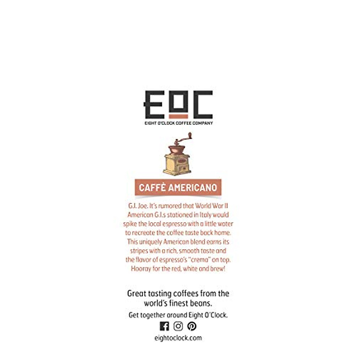 Eight O'Clock Coffee Barista Blends Caffe Americano, 11 Ounce, Mild Espresso, Medium Bodied Balanced Flavor