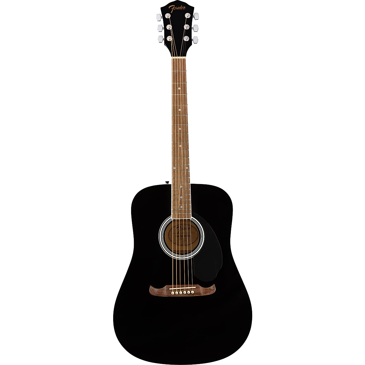 Fender FA-125 Dreadnought Acoustic Guitar - Black Bundle with Hard Case, Tuner, Strap, Strings, Picks, and Austin Bazaar Instructional DVD