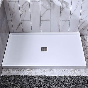 WOODBRIDGE SBR4836-1000C-BN Showerbase, 48"x 36", White with Brushed Nickel Cover