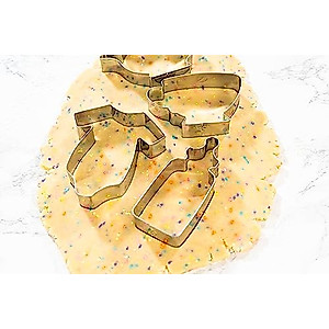 Bakerpan Stainless Steel Cookie Cutter Baby Bottle & Bodysuit Set, Baby Shower Cookie Cutters