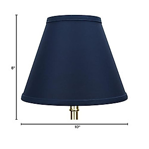 FenchelShades.com Lampshade 5" Top Diameter x 10" Bottom Diameter x 8" Slant Height with Clip-On Attachment for Standard Edison-Style Lightbulb (Linen Navy Blue)