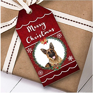 German Shepherd Dog Christmas Gift Tags (Present Favor Labels)