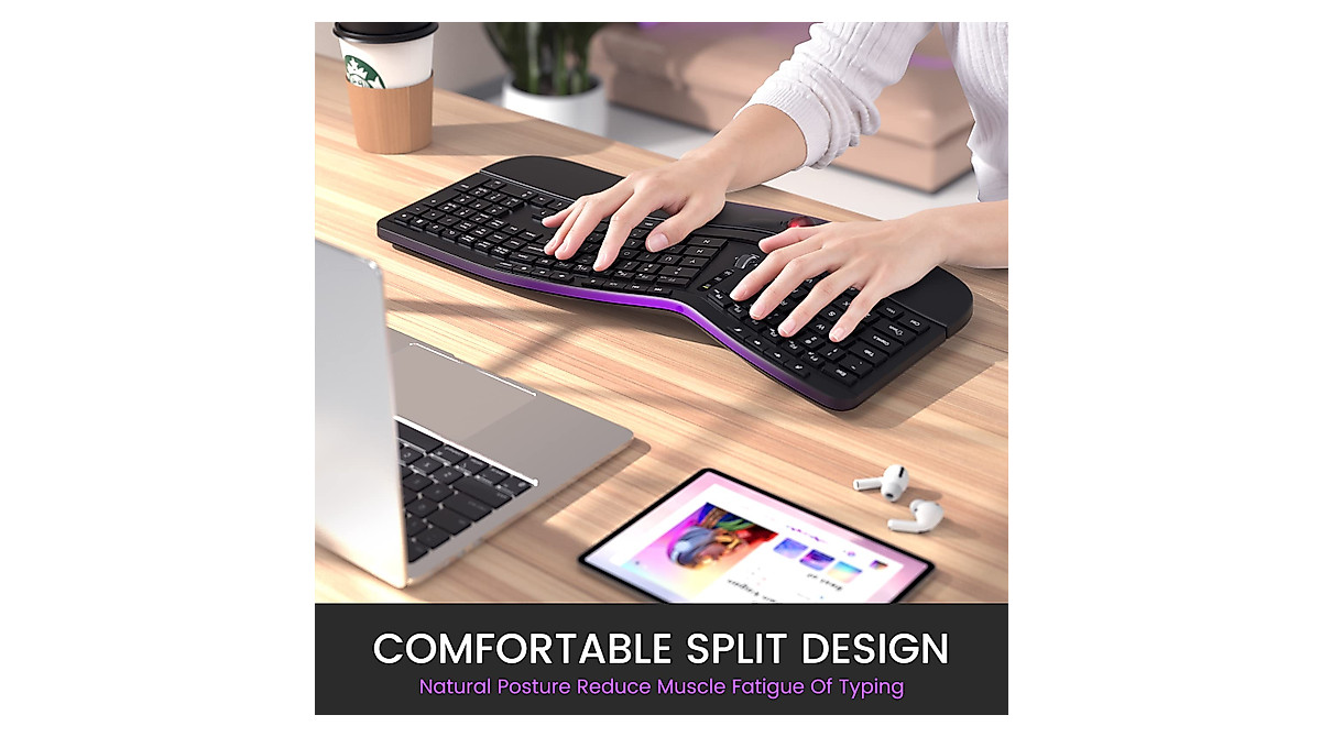 Ergonomic Keyboard & Trackball Combo - Ultimate Comfort