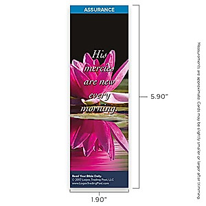 Christian Bookmark with Bible Verse, Pack of 25, Assurance Themed, His Mercies Are New Every Morning, Lamentations 3:22-23