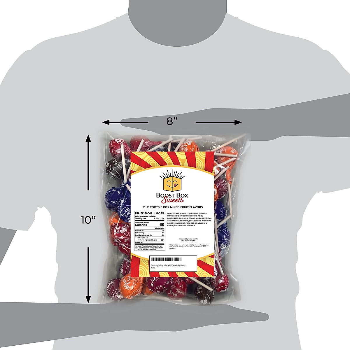 Tootsie Pop Lollipop 5-Flavors Hard Candy Outside with Chewy Tootsie Roll Center Bulk (2 Pound)