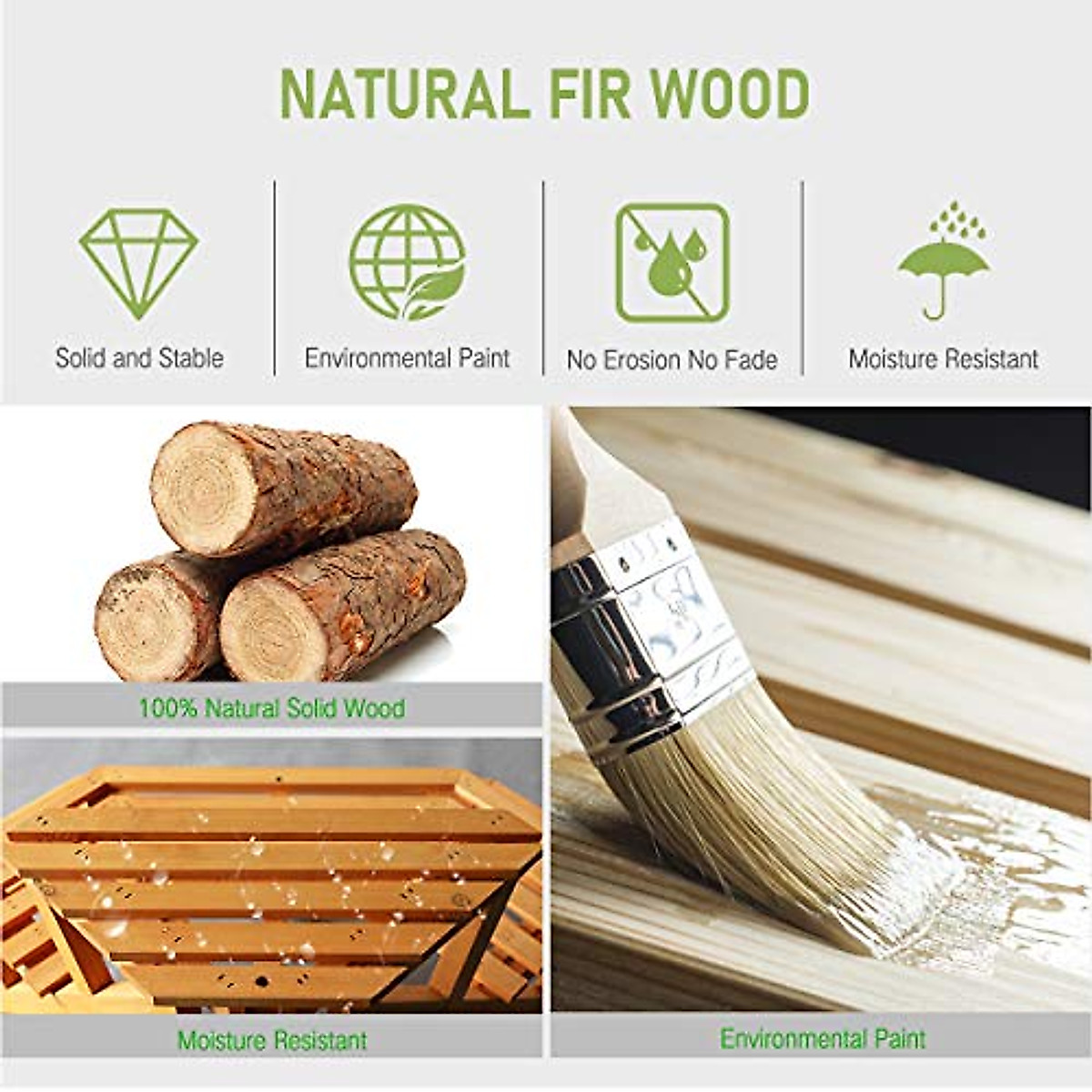 3 Tier Ladder Plant Stand Outdoor, Wood Multi Tiered Quarter Round Flower Pots Holder for ...