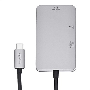 Amazon Basics USB-C 3.1 Adapter with 4K HDMI, USB-C port and 100W Power Delivery, Gray