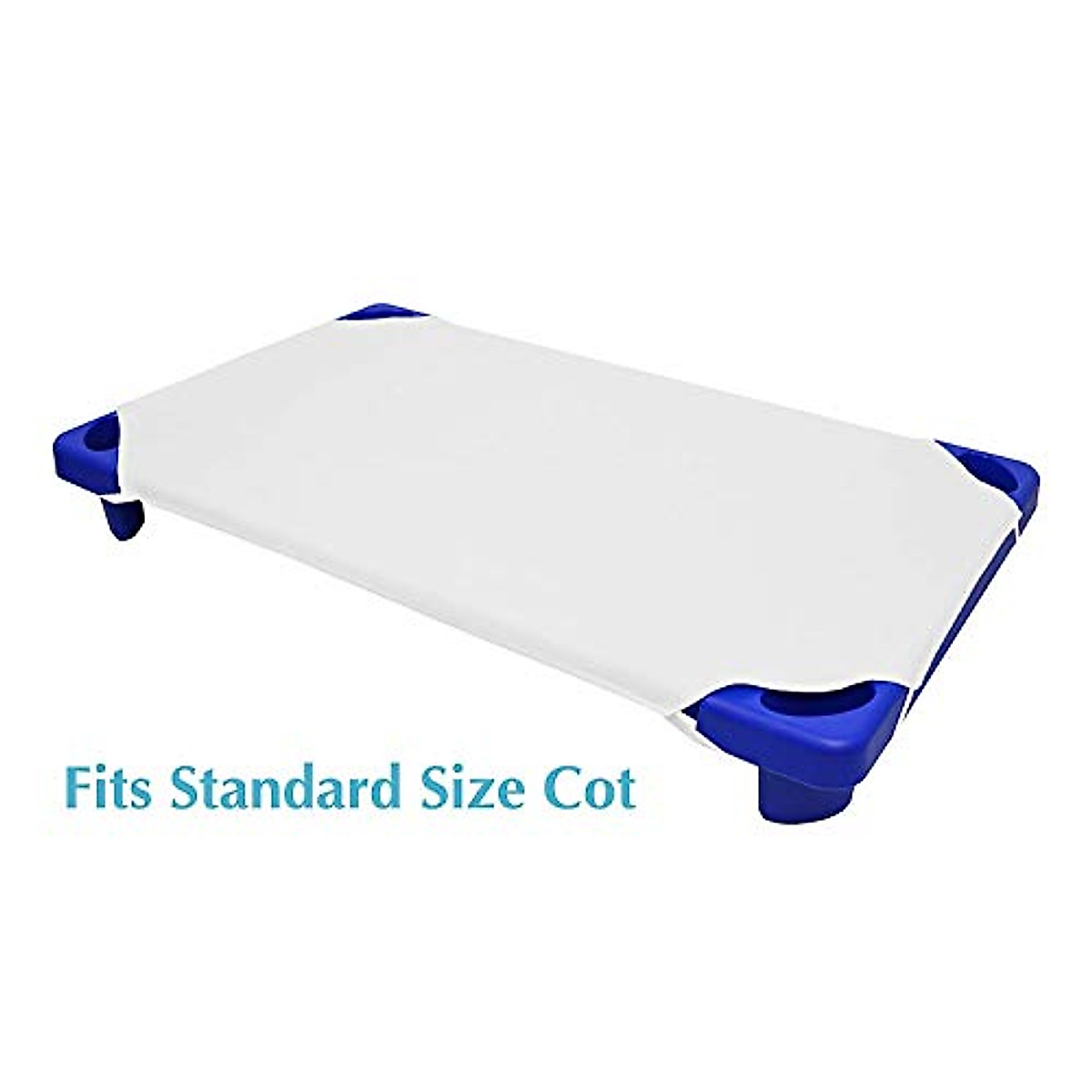 Cot Sheets for Daycare Standard Size-Pack of 12 Daycare for Toddler and Preschoolers Cot Bed Fitted Sheets for Daycare Cots-Daycare Mat Sheet-White Toddler Daycare 23" x 51"