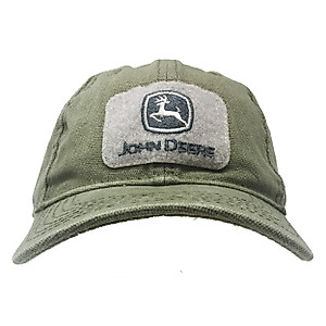 John Deere Patch Logo Olive Green Twill Canvas Hat