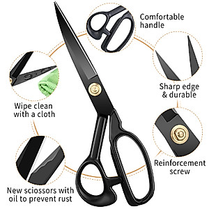 12 Pcs Sewing Scissors Set for Fabric Cutting Tailor Scissors Small Scissors Fabric Scissors with Tape Measure Thread Snips 3 Seam Rippers 4 Sewing Tailors Chalk Sewing Pins for DIY Quilting Gifts