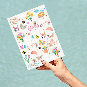 xo, Fetti Spring Easter Tattoos - 46 Glitter Styles | Hello Spring Birthday Party Supplies, Colorful Baby Shower, Butterfly, Flowers Arts and Crafts