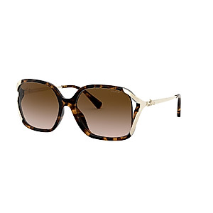 Coach HC8280U Universal Fit Sunglasses, Dark Tortoise/Brown Gradient, 57 mm