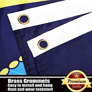 US Navy Emblem Flags 3x5 Outdoor Double Sided 3 Ply-United States Naval Military Flag Vivid Color Clear Pattern Reinforcement Sewing Durable Polyester with 2 Brass Grommets