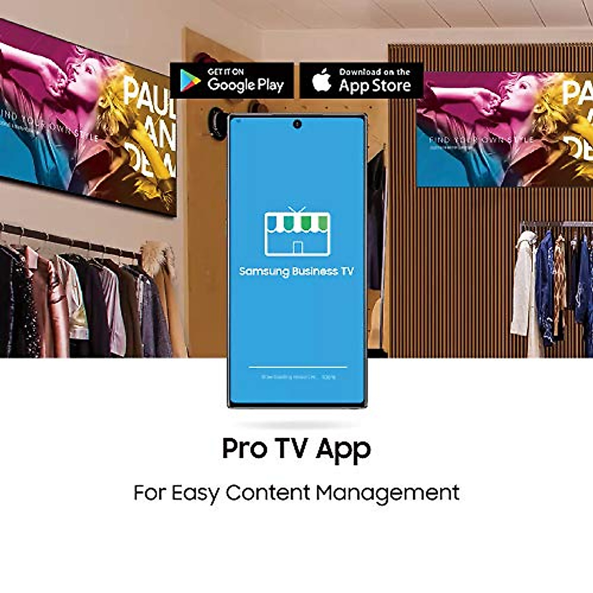 Samsung 43-Inch BE43T-H Pro TV | Commercial | Easy Digital Signage Software | 4K | HDMI | USB | Tuner | Speakers | 250 nits, Black