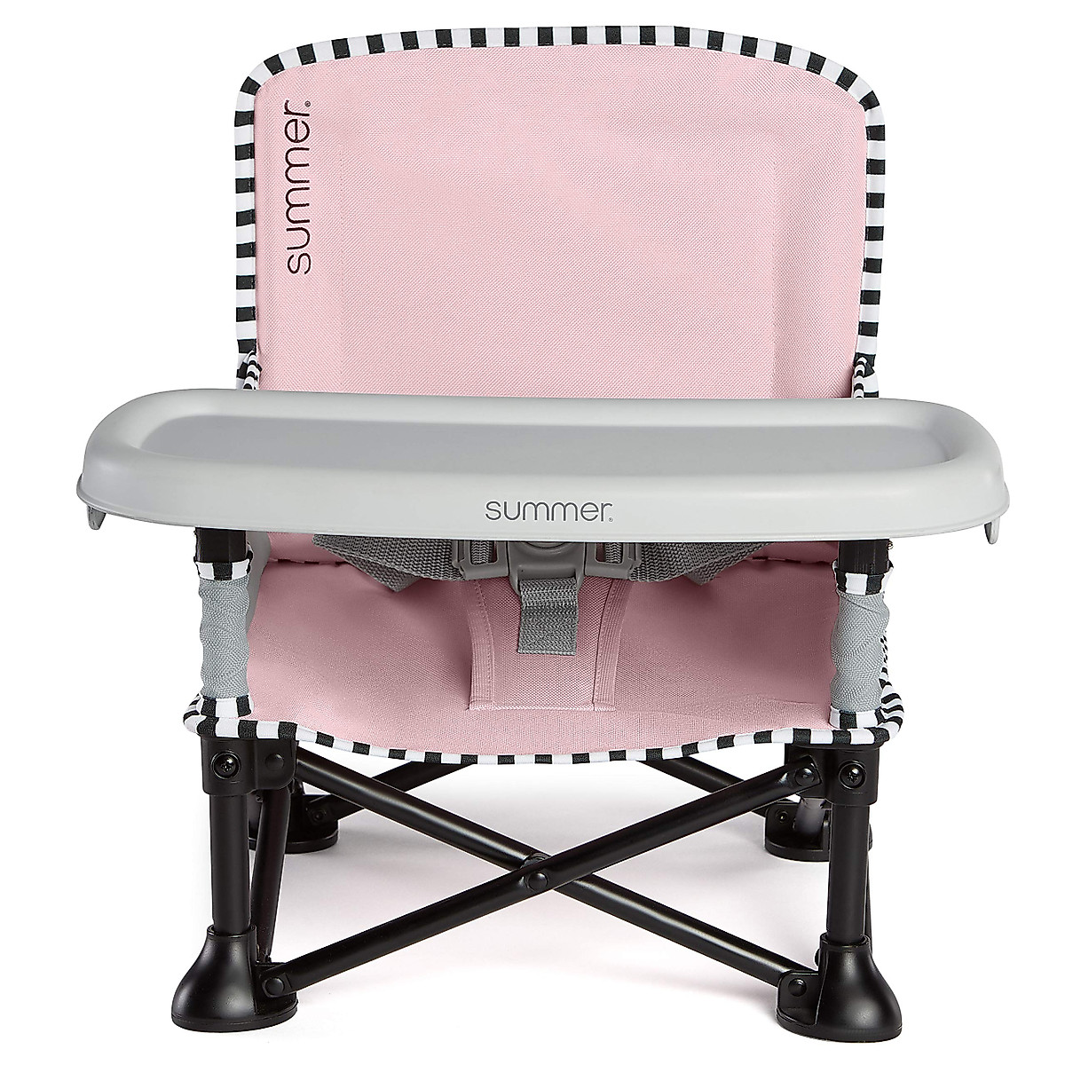 Summer Infant Pop ‘n Sit SE Booster Chair, Sweet Life Edition, Booster Seat for Indoor/Outdoor Use – Fast, Easy and Compact Fold, Bubble Gum Color