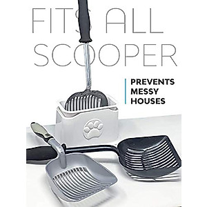 iPrimio Scoop Monster Cat Litter Scooper with Soft Foam Handle - Easy Cleaning Litterbox - Modern Scooper Holder -Works with All Metal and Plastic Scoopers