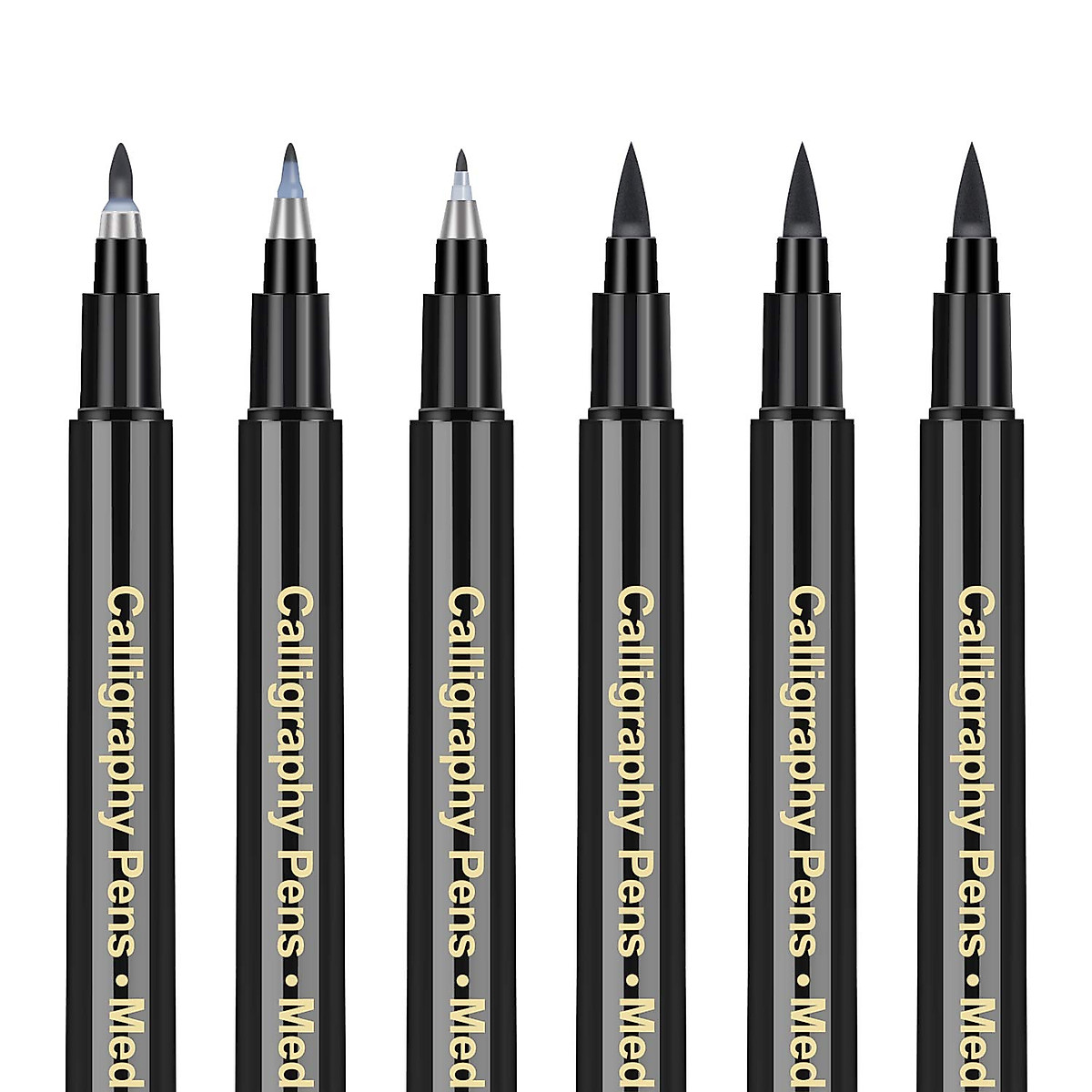 AKARUED Calligraphy Pens kits for Beginners - 6 Pack Calligraphy Pen, Modern Caligraphy Brush Pen Set for Writing, Journaling, Drawing, Letter for Adults, Markers, Hand Lettering Pens, Back To School