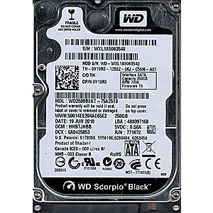 WD2500BEKT-75A25T0 DCM: HHBTJHBB WXL1A Western Digital 250GB