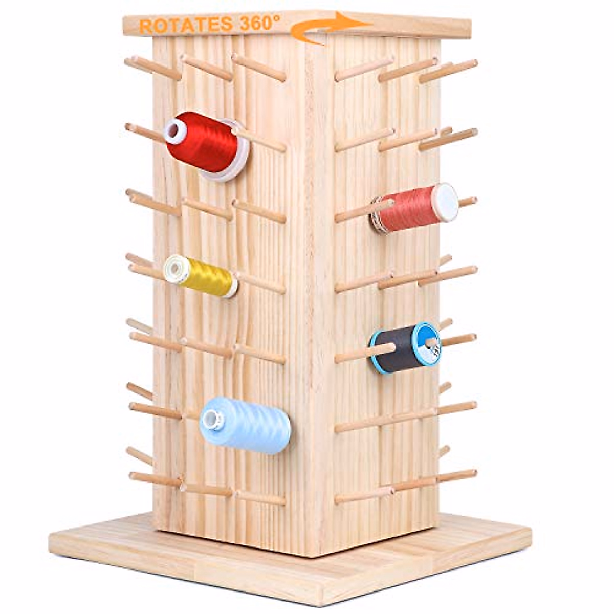New brothread 84 Spools (DIY to be 93 Spools) 360° Fully Rotating Wooden Thread Rack/Thread Holder Organizer for Sewing, Quilting, Embroidery, Hair-braiding and Jewelry