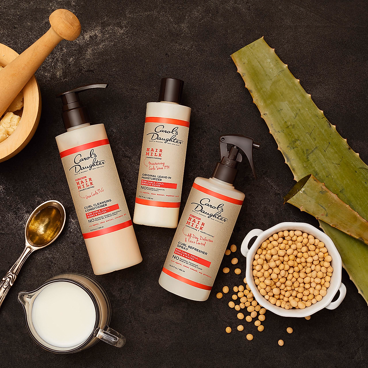 Carol's Daughter Hair Milk Curl Refresher Spray for Coils and Waves, with Agave, Sweet Almond and Wheat Protein, 10 fl oz