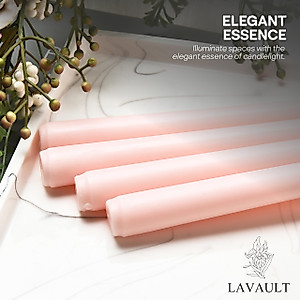 Lavault Taper Candles for Dinner Tables - Tall Candle Sticks - Slow-Burning Tapered Candles - Long Candles for Home, Events and Special Occasions- Pink - Floral Aroma