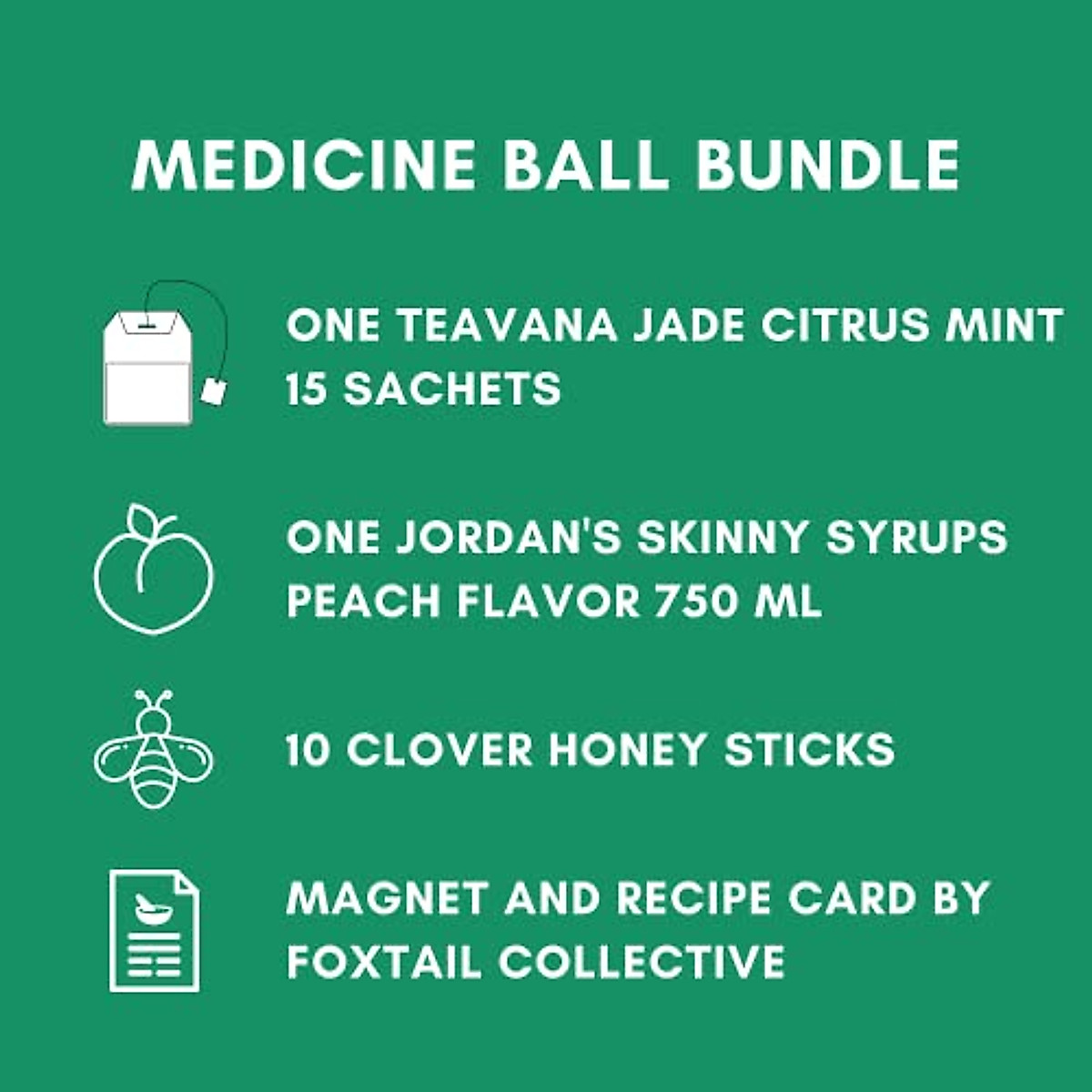 TEAVANA Medicine Ball Cold Buster Bundle by Foxtail Collective (Green Tea/Peach Syrup)