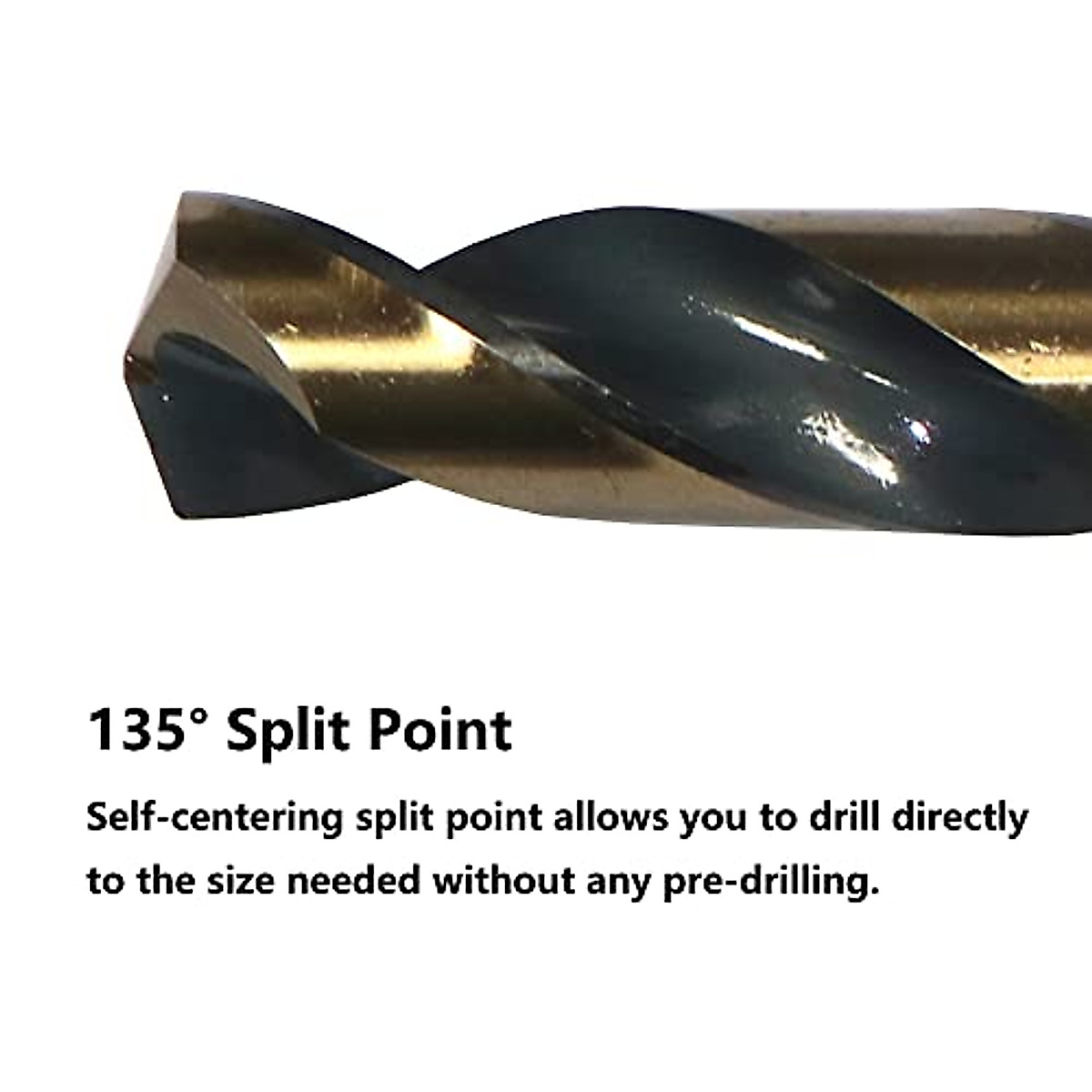 VALYRIANTOOL 12PCS 1/4" HSS Black Gold Twist Drill Bits Set, 135 Degree Split Point, Jobber Metal Drill Bit, General Purpose for Use in Mild Steel, Copper, Aluminum, Zinc Alloy, Wood, and Plastic
